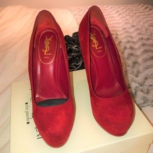 Yves Saint Laurent | Shoes | Ysl Tribtoo 5 Pumps Poppy Red | Poshmark